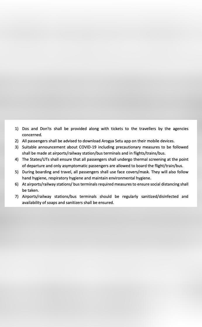 Govt issues guidelines for domestic travel amid coronavirus pandemic ...