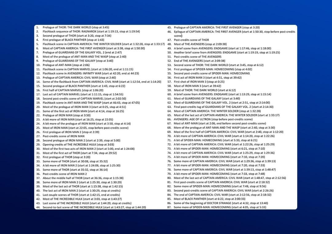 Fan arranges every MCU scene in 'precise chronological order ... Fan arranges every MCU scene in 'precise chronological order ...