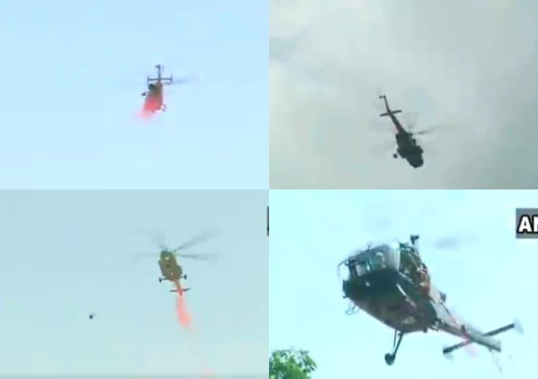 Armed forces' helicopters drop flower petals on hospitals treating ...