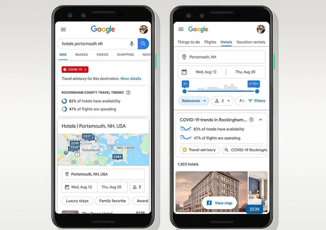 Google adds COVID-19-related information to travel searches ...