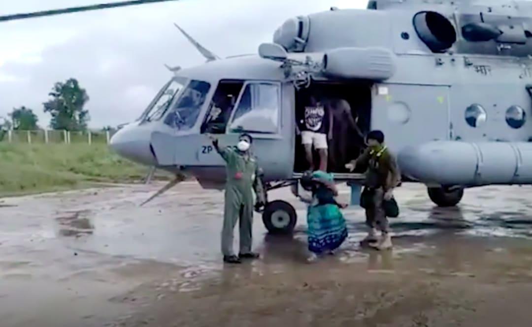 IAF helicopters rescue people in flood-hit MP, video surfaces ...