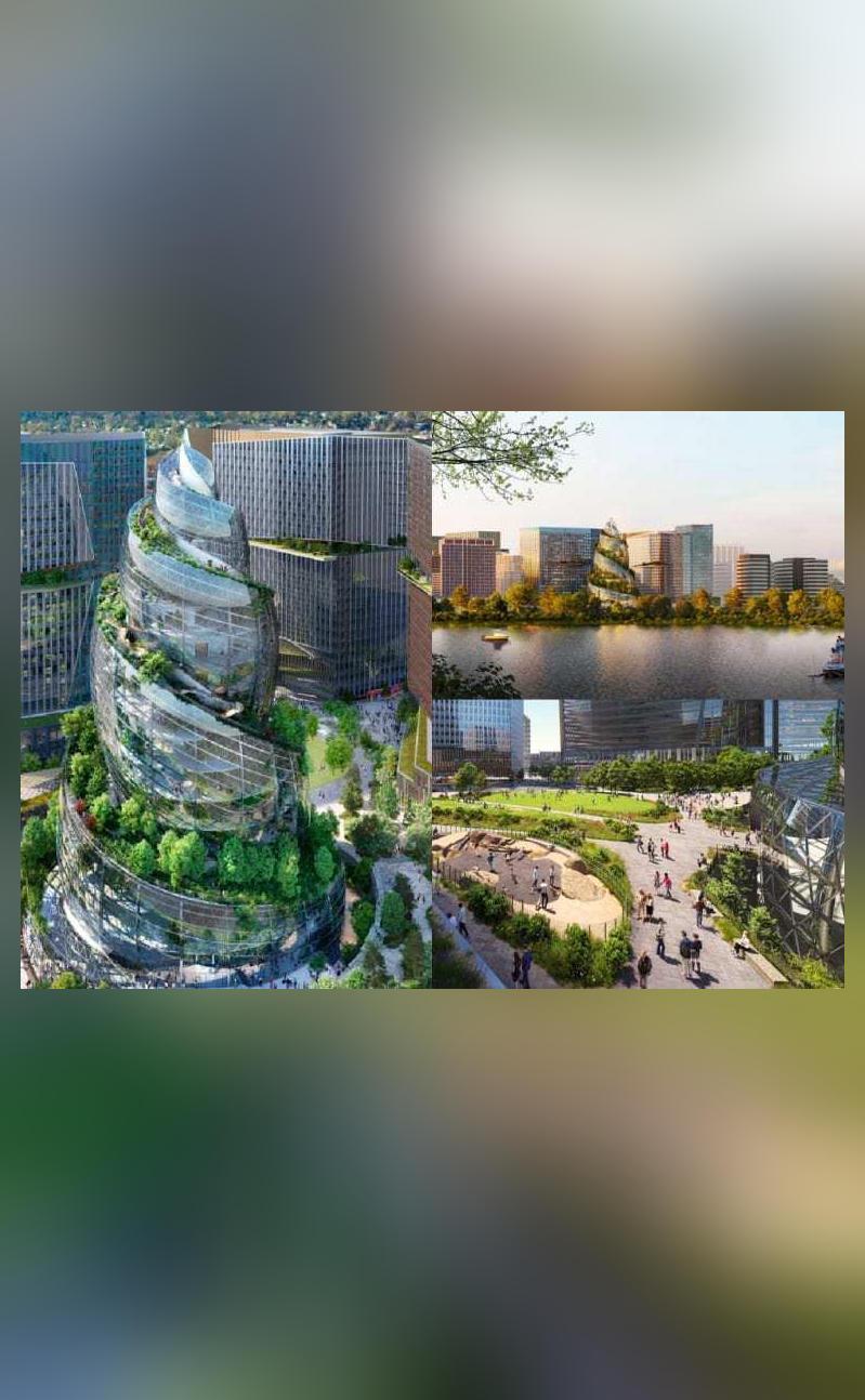 Amazon plans spiral glass structure with vertical forest for US ...