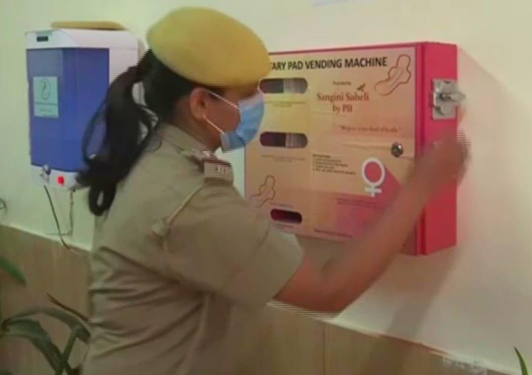 1st sanitary pad vending machine installed at a Delhi police station