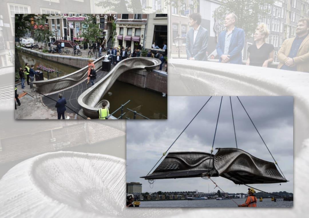 'World's 1st' 3D-printed steel footbridge unveiled in Amsterdam's Red ...