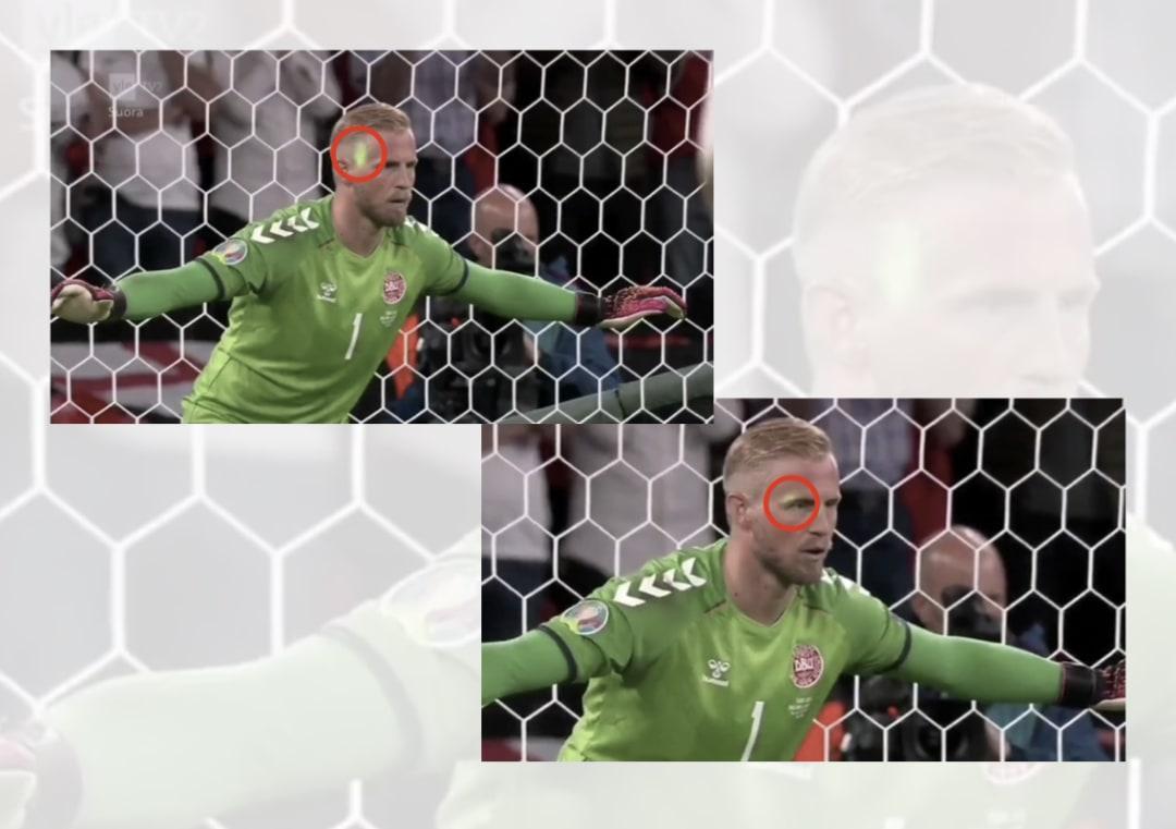 Fan shines laser in Denmark goalkeeper's face before penalty in Euro ...