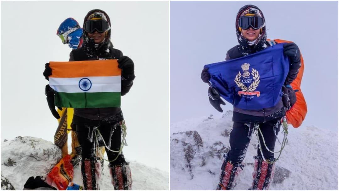 Female CISF Sub-Inspector climbs Europe's highest peak, 1st CAPF ...