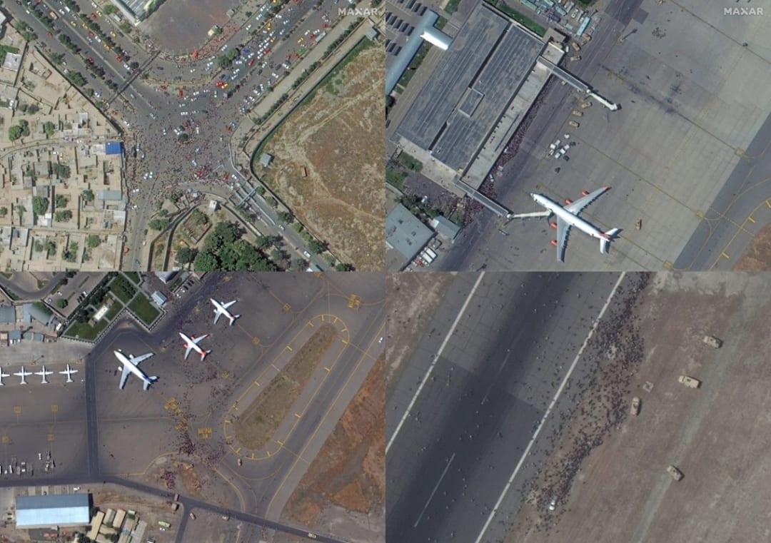 Satellite images show chaos at Kabul airport as thousands try to escape ...