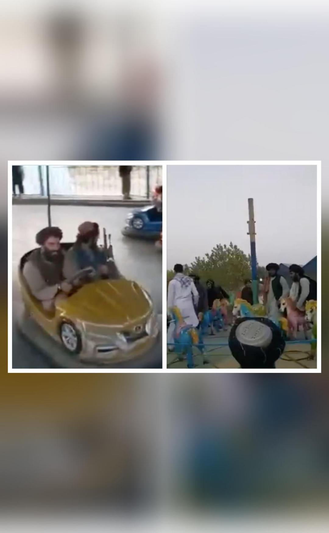 Taliban militants ride bumper cars, play horses at amusement park ...