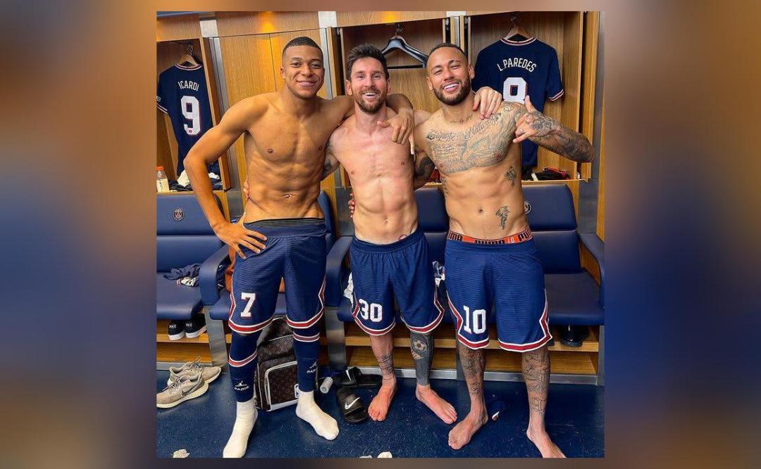 Messi, Neymar, Mbappe's shirtless dressing room pic after win vs Man ...