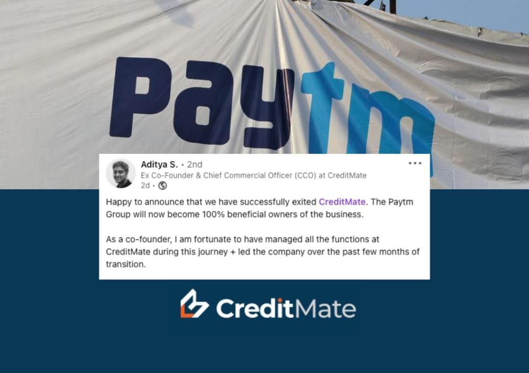 Paytm acquires 100% ownership of lending startup CreditMate