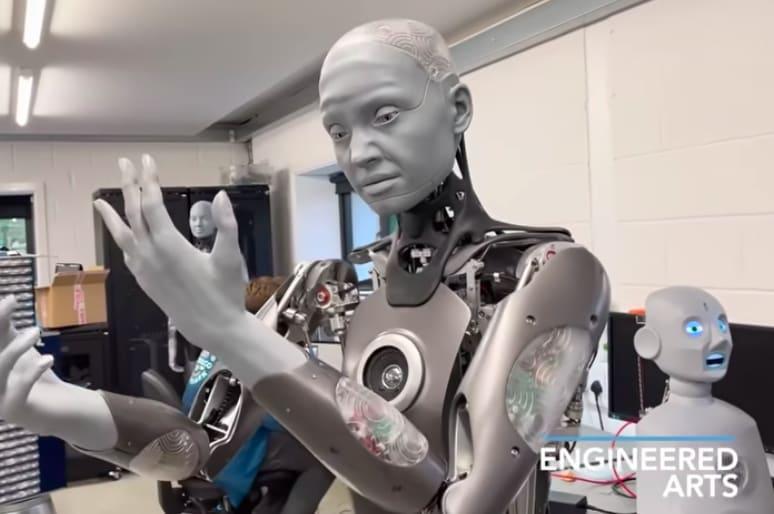 Human-shaped robot with realistic facial expressions unveiled by UK firm