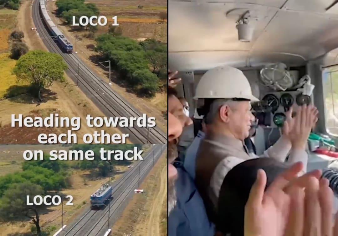Railways shares video of 2 trains on same track avoiding collision with ...