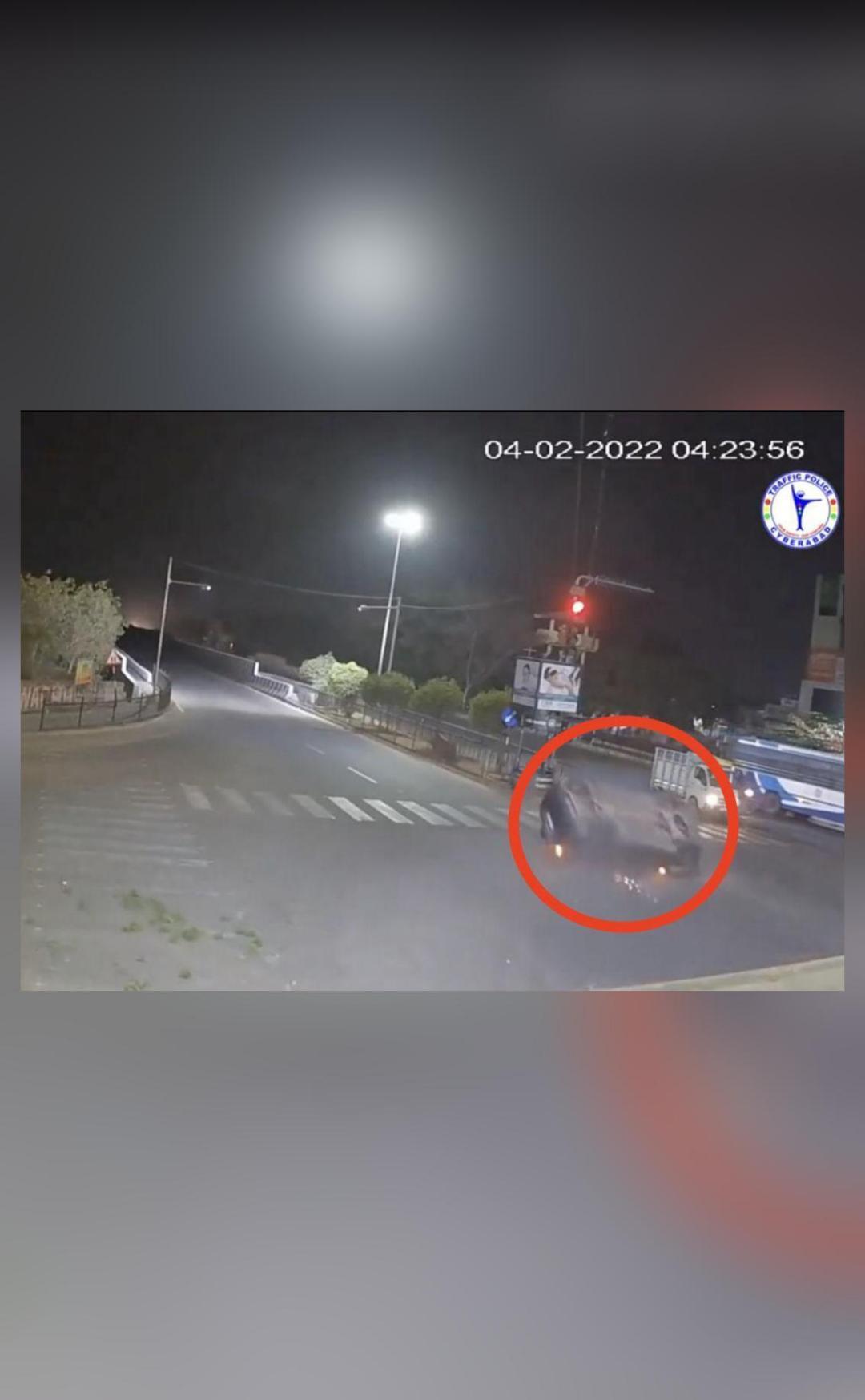 Video shows car turning turtle after jumping red light in Hyd ...