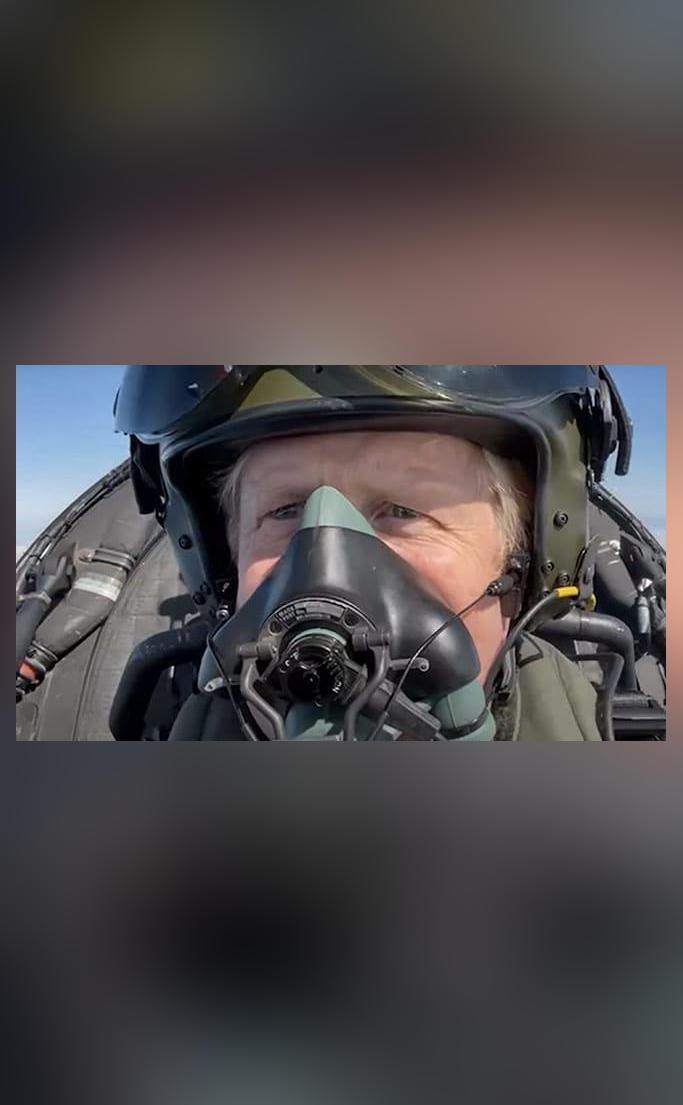 Boris Johnson takes video selfie while flying in Typhoon fighter jet ...