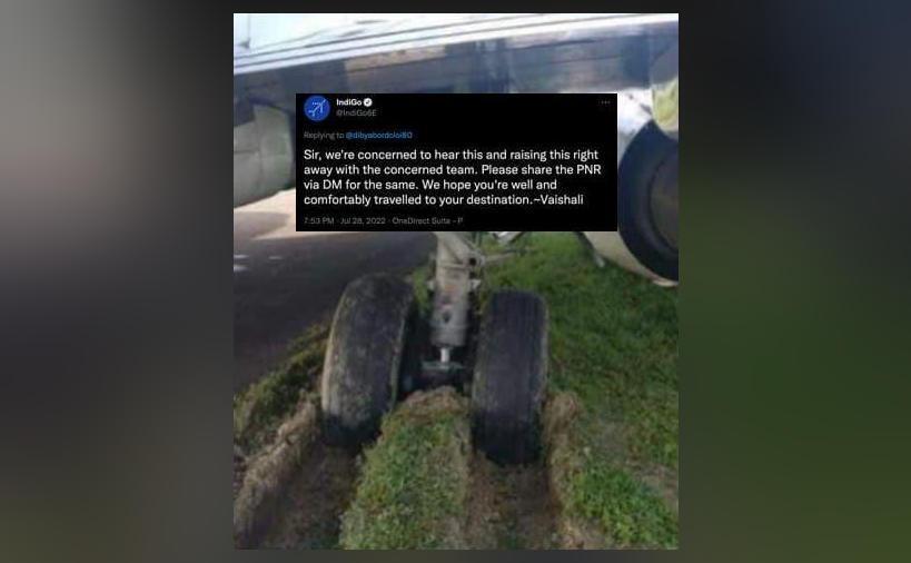 Journalist shares pic of Indigo plane stuck in mud after skidding ...