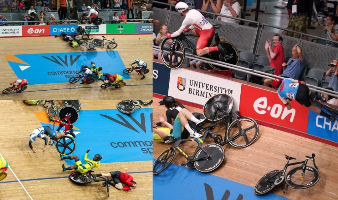 Cyclist flies into crowd, leaves fan covered in blood after high-speed ...