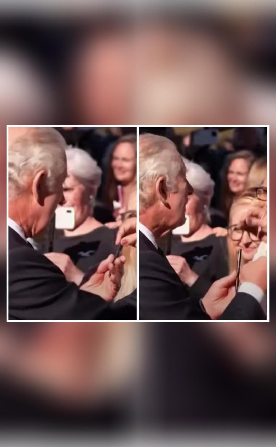 Woman gifts King Charles a pen after he gets angry at leaky pen, video ...
