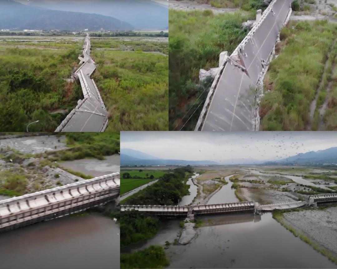 Bridge left twisted, cracked after strong earthquake in Taiwan; video ...