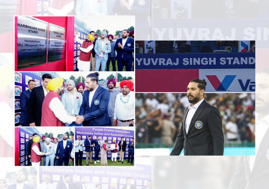 'Yuvraj Singh Stand', 'Harbhajan Singh Stand' inaugurated at Mohali stadium, pics surface ...
