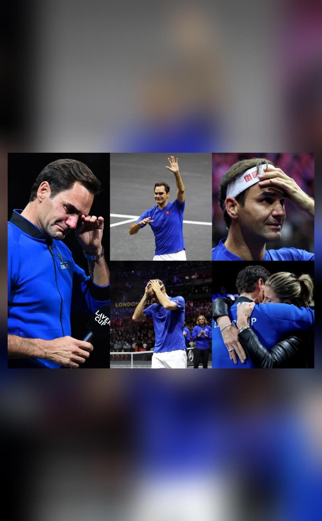 Roger Federer breaks down after his career's last-ever match, pics go ...