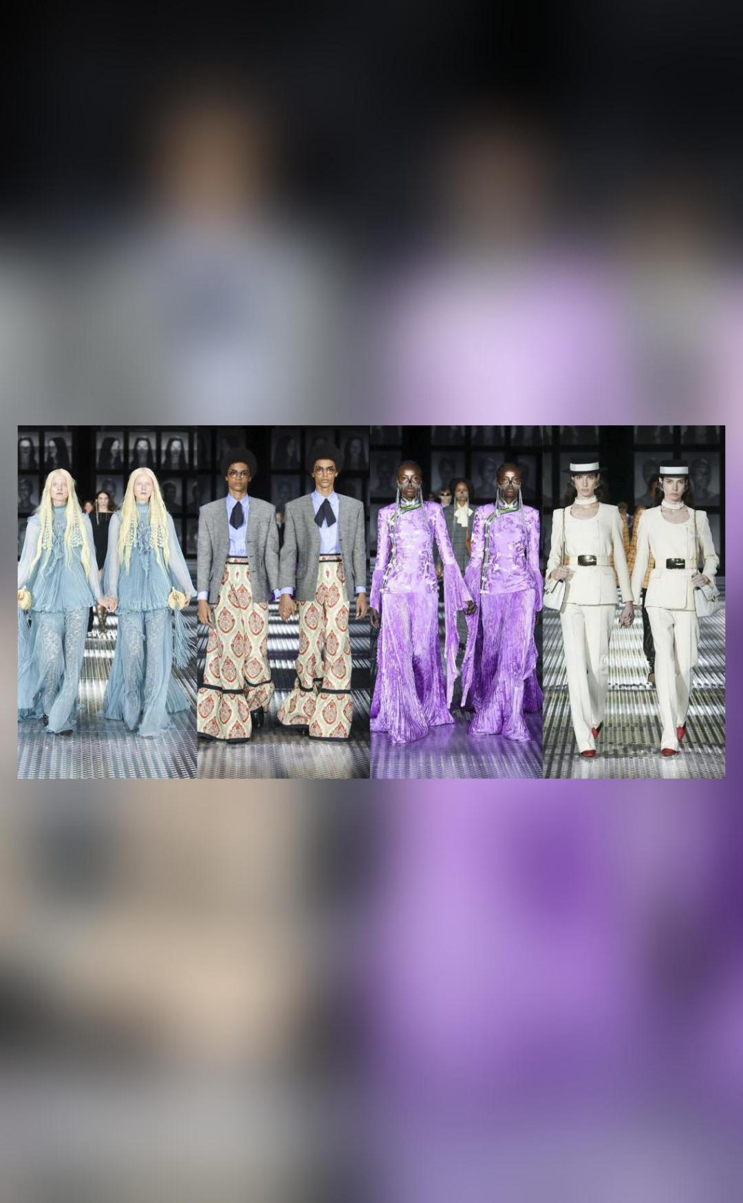 68 pairs of identical twins in matching outfits walk the ramp for Gucci ...