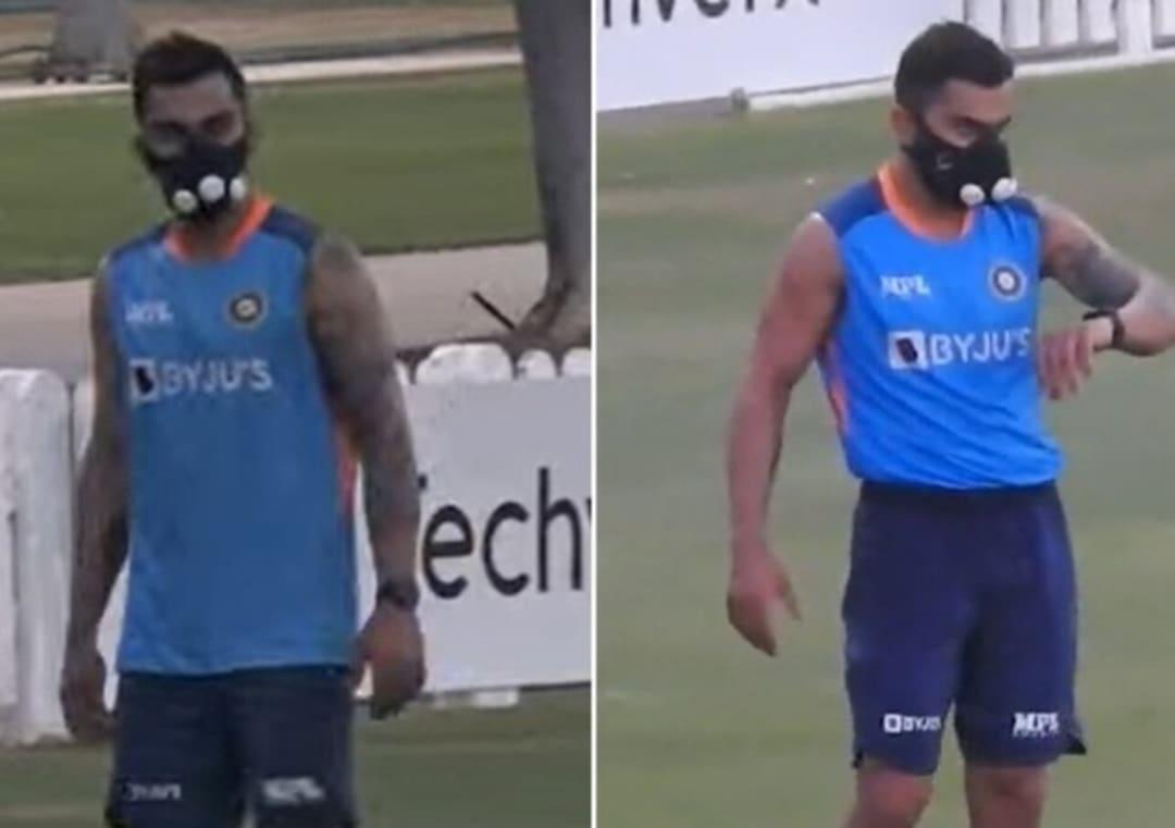 Kohli trains wearing special high-altitude mask ahead of India-Pak ...