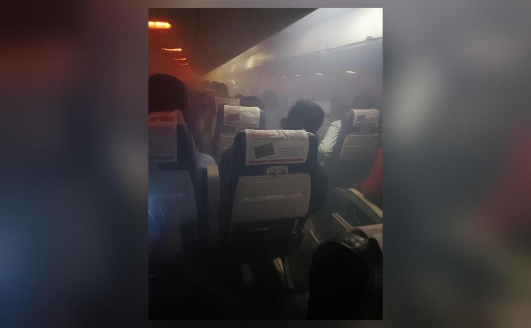 Pic shows smoke-filled cabin of SpiceJet flight after it makes ...