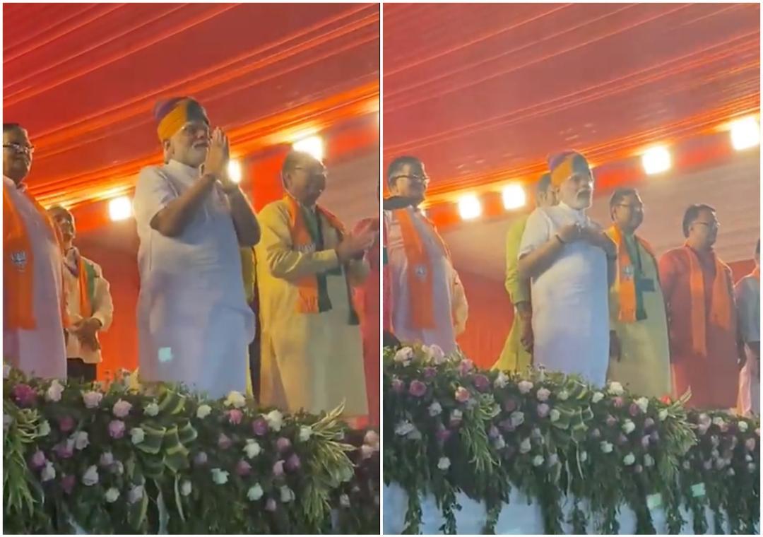 PM Modi skips using mic to obey loudspeaker norms, apologises to Raj rally