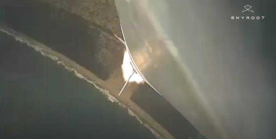 Camera on-board India's 1st private rocket captures its liftoff, video ...