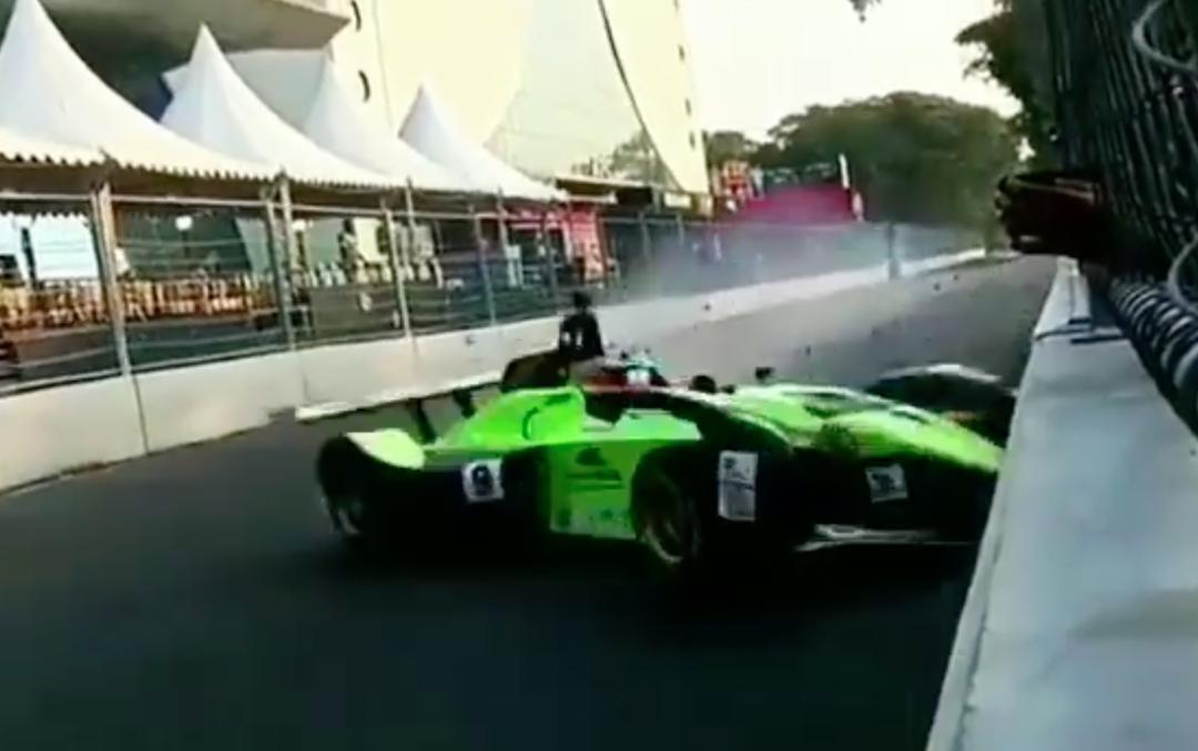 Tree branch falls on car during Formula E trials in Hyderabad; video ...