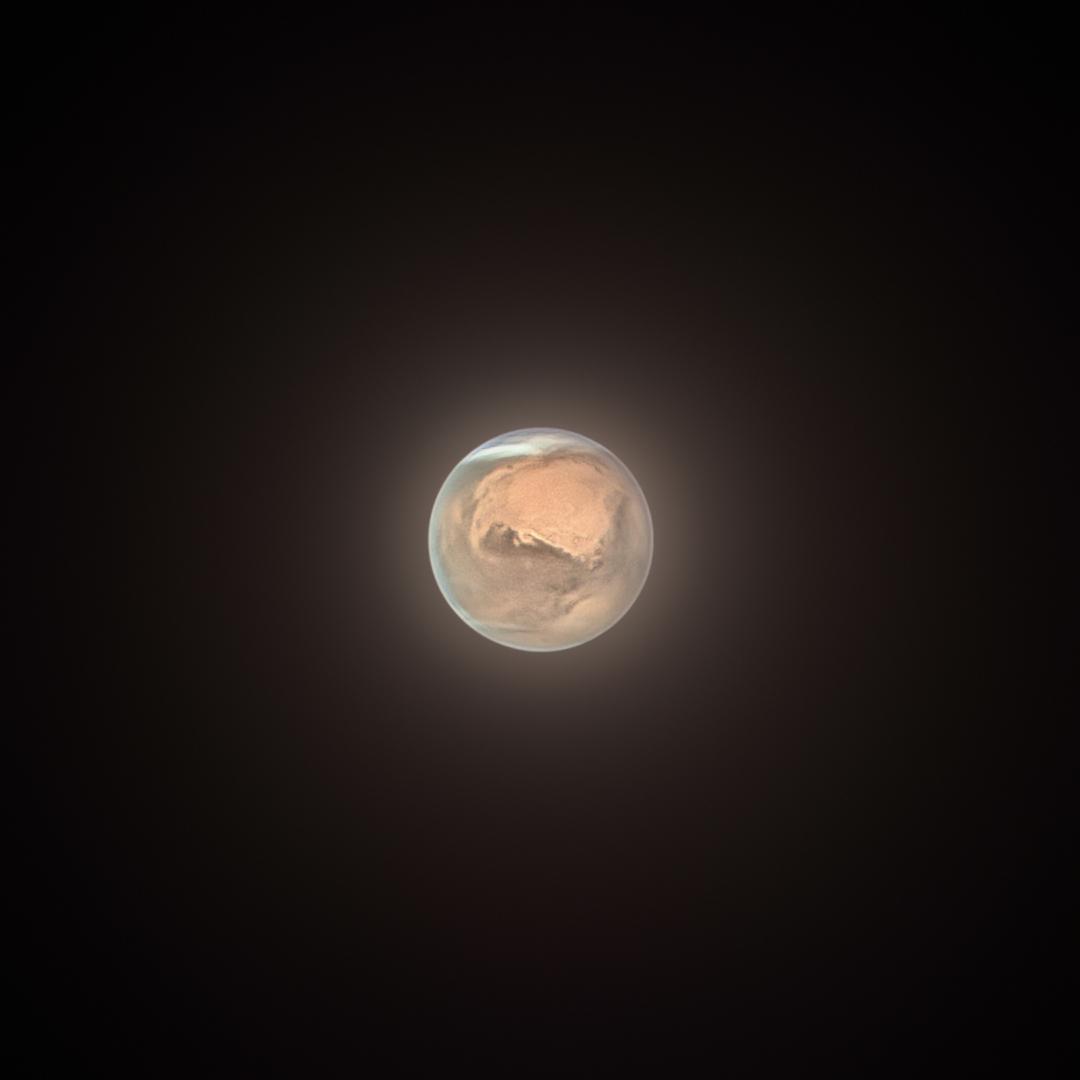 Pic shows polar ice cap on Mars as the planet comes the closest to ...