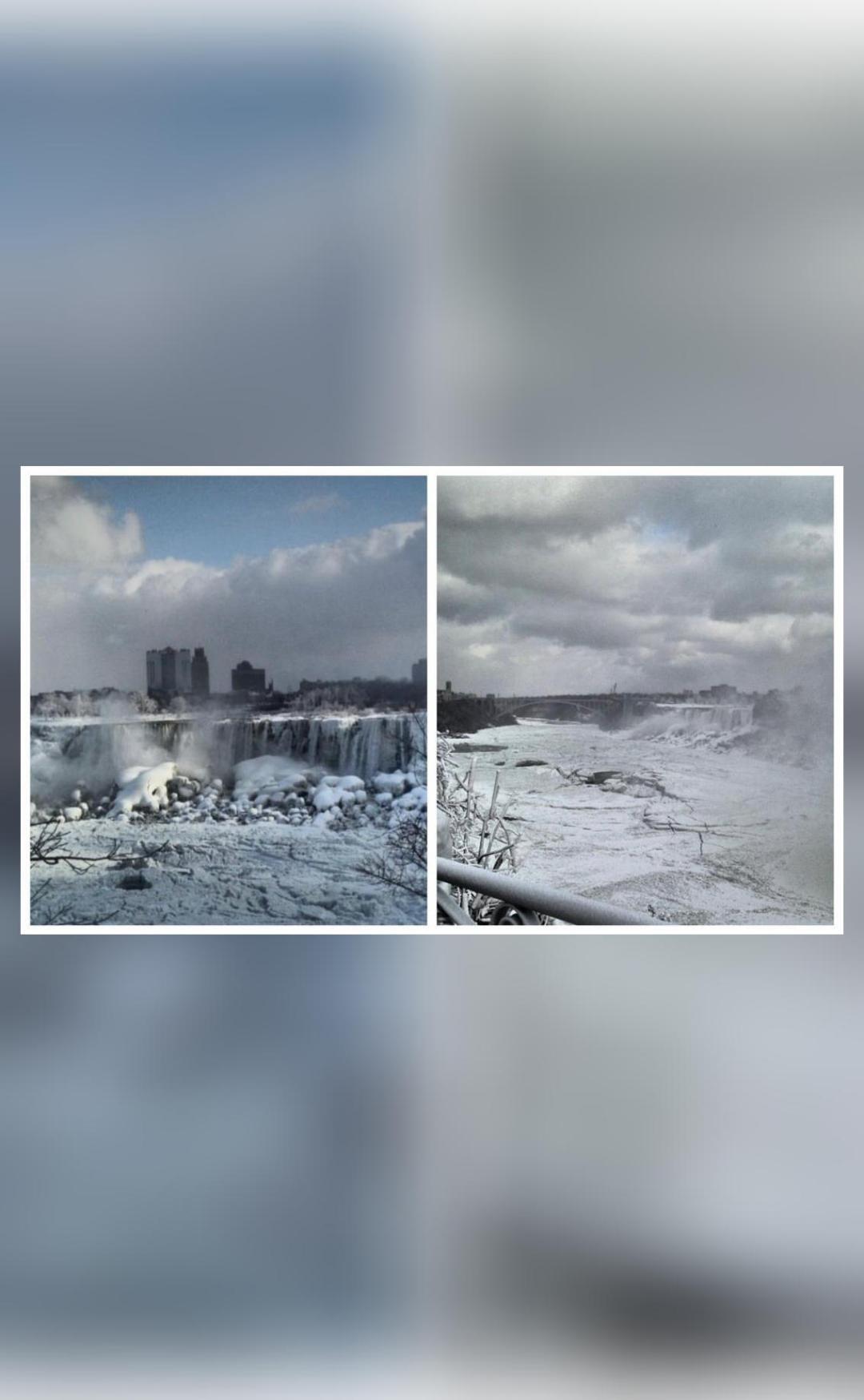 Pics of partially frozen Niagara Falls amid 'bomb cyclone' in US go viral