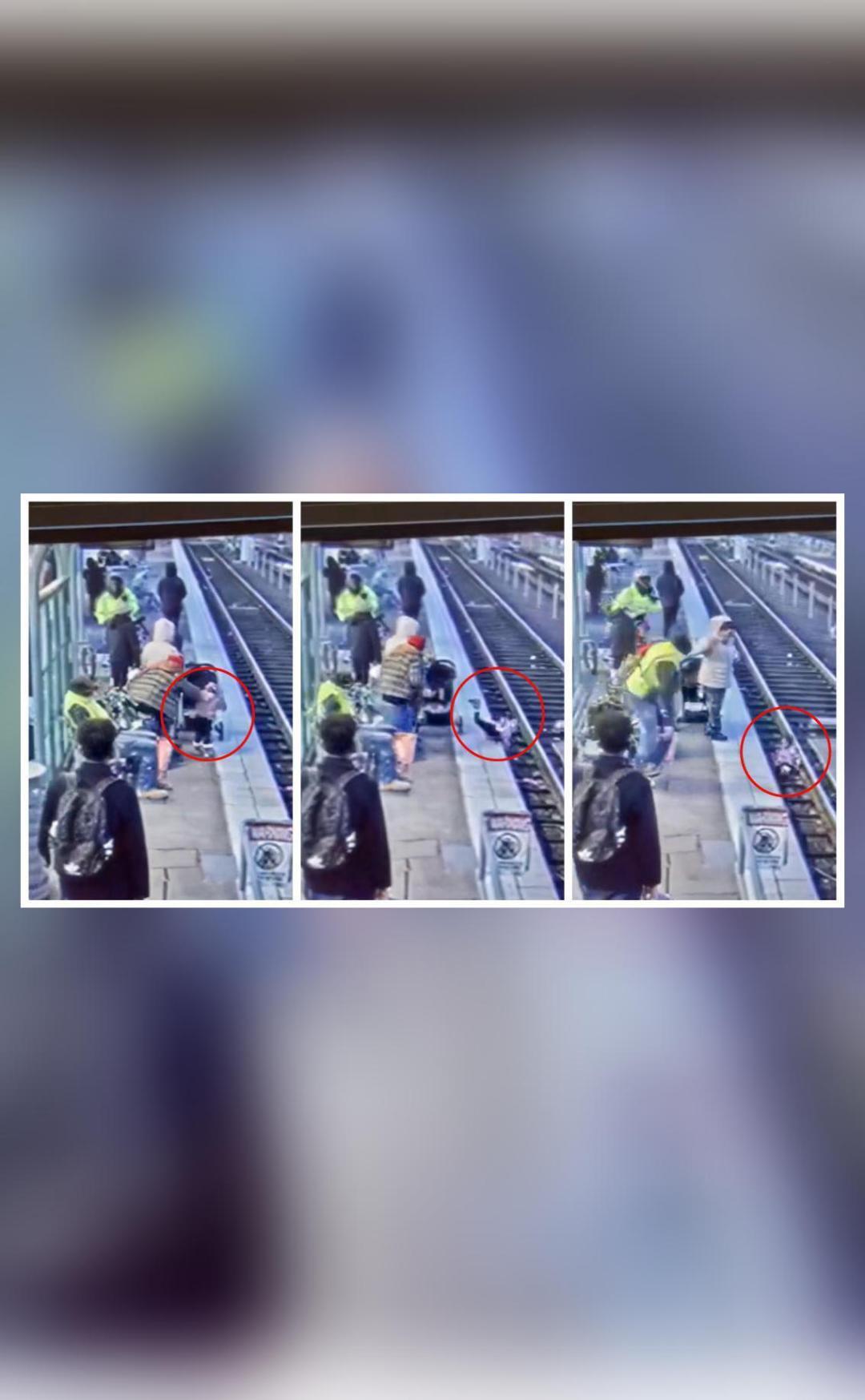 3-year-old kid pushed onto train tracks by woman in US; video surfaces ...
