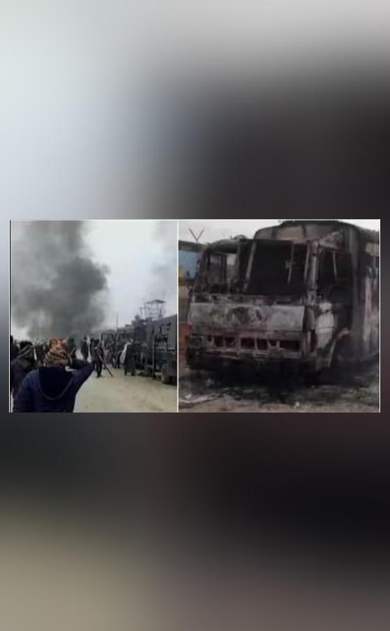 Policemen attacked, bus set on fire during farmers' protest in Bihar ...