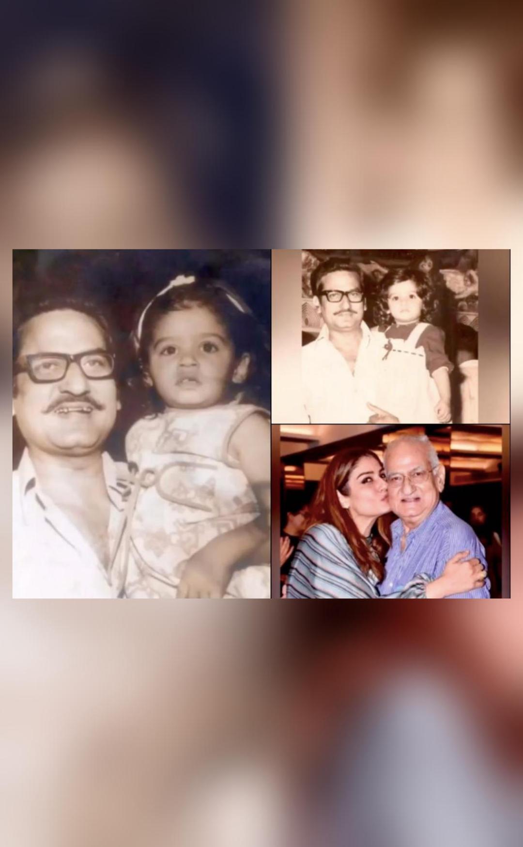 Raveena shares childhood pics with father on his birth anniversary ...
