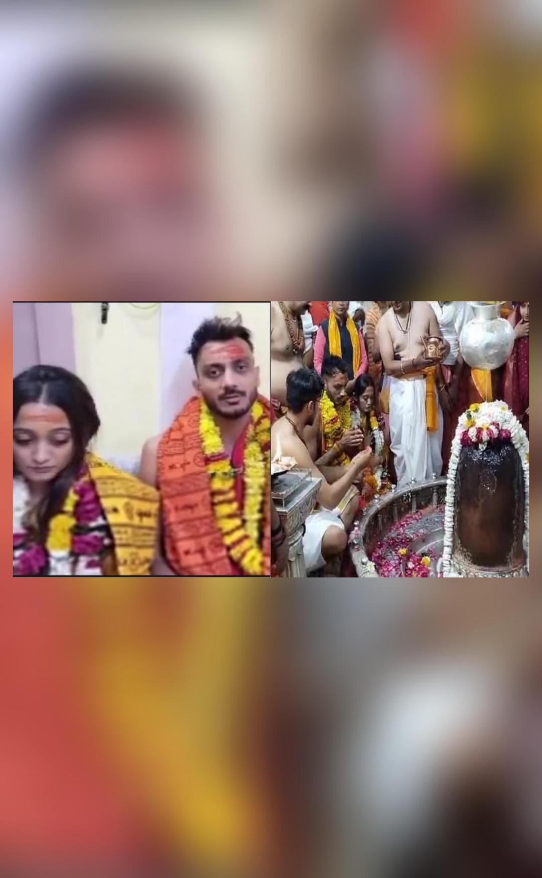 Axar Patel, wife Meha visit Baba Mahakal temple ahead of 3rd Test vs ...