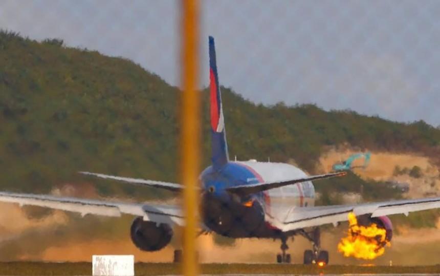 Plane's tyres explode, engine catches fire during take-off in Thailand ...