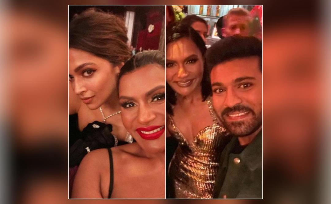 Mindy Kaling meets Deepika & Ram Charan at Oscars, shares pics ...