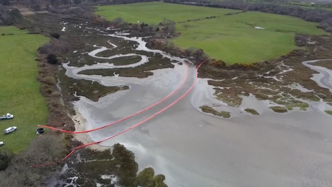 Video shows scale of spill in England after 1,000 gallons oil leak