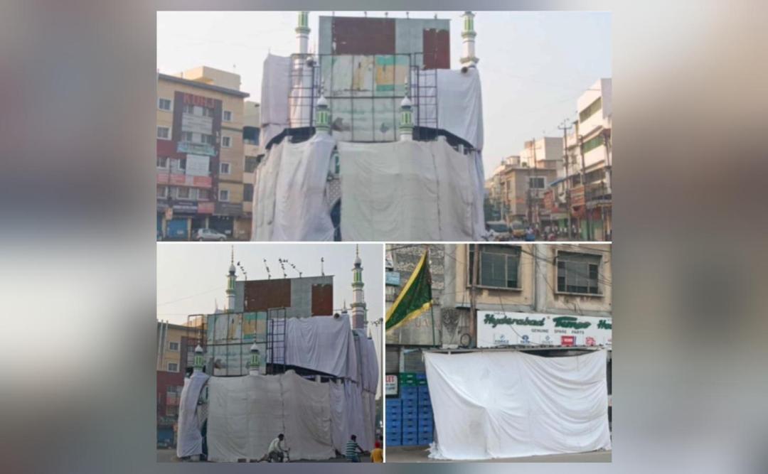 Mosque, dargah covered with cloth in Hyd ahead of Ram Navami