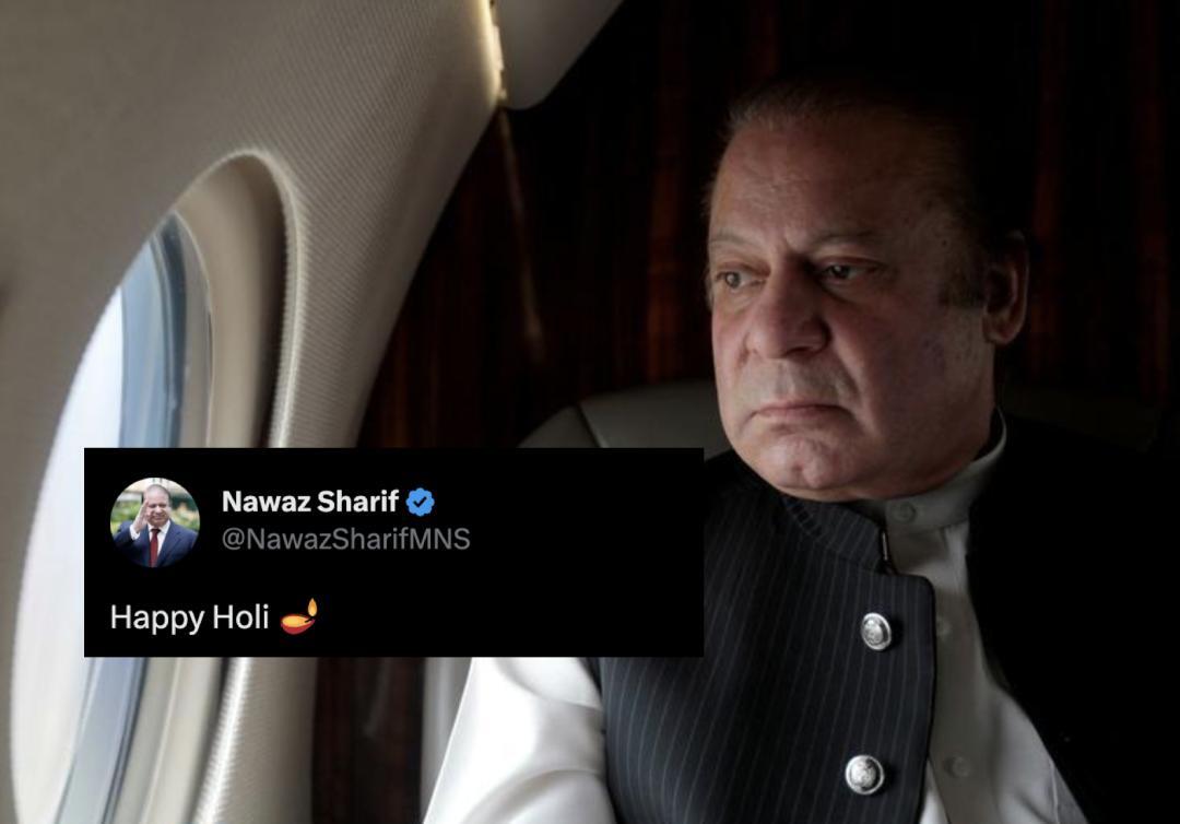 Former Pak PM Nawaz Sharif uses Diwali lamp emoji in Holi wish tweet ...