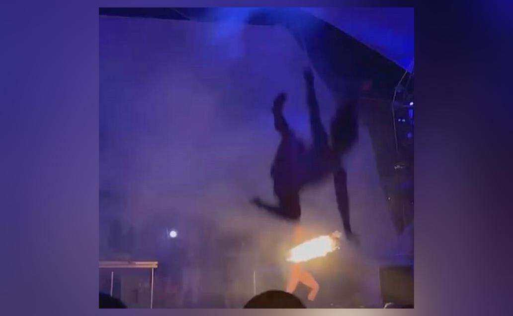 Female dancer falls 20 ft and crashes onto the stage during performance ...