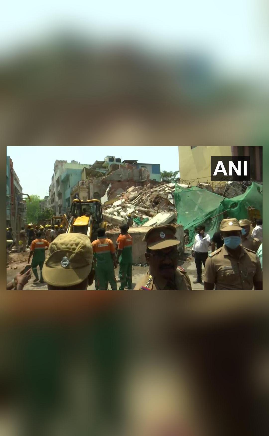 Under-renovation building collapses in Chennai, workers trapped