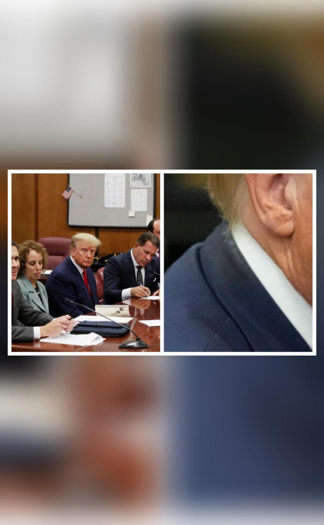 Pic showing makeup stain on Trump's collar inside courtroom goes viral