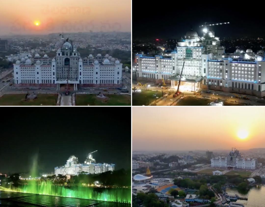 Video shows day & night view of new Secretariat building in Hyd ...