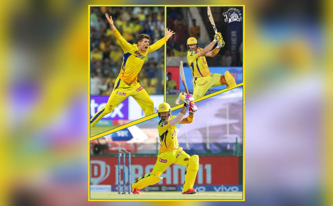 Mitchell Santner played against MI with bloodied knee, CSK share pic ...