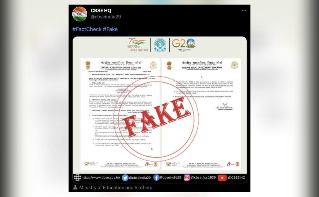 Fake notice claims CBSE to declare Class 10th, 12th results on May 11 ...