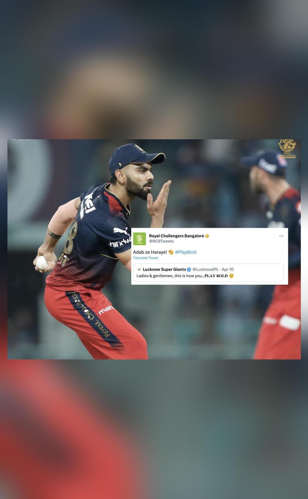RCB troll LSG over their 'Play Bold' tweet after 18-run win | IPL_2023 ...
