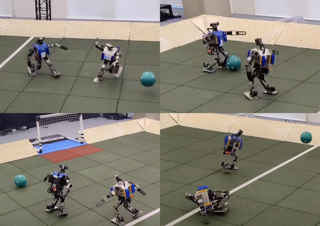 Robots use AI developed by Google's DeepMind to play football