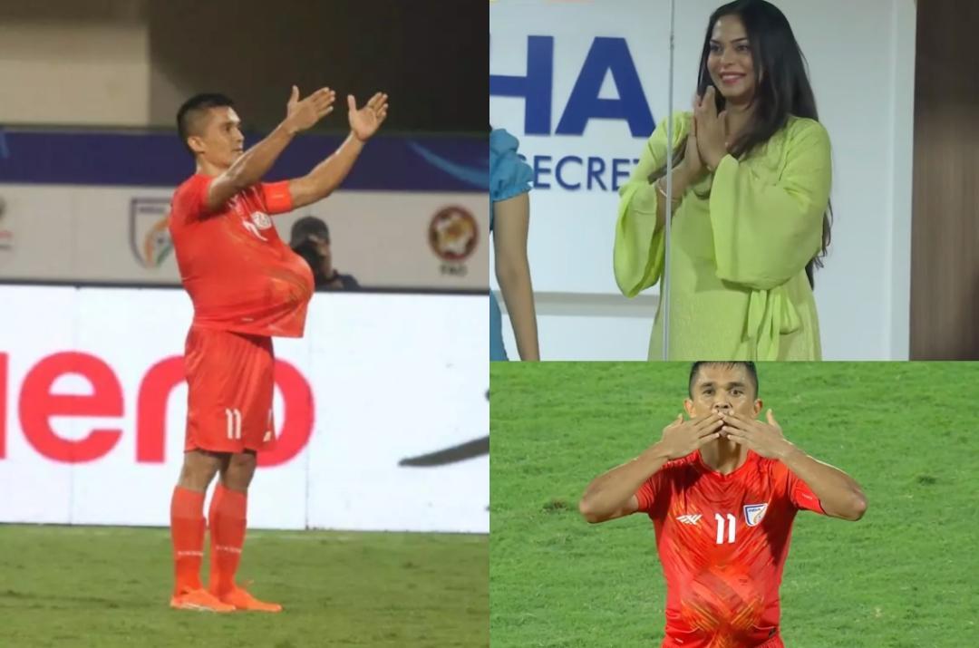 Sunil Chhetri scores goal for India, announces wife's pregnancy with celebration
